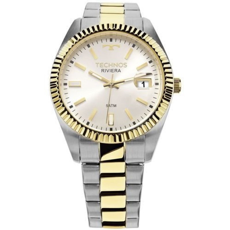 Relógio Technos Prata e Dourado 2415CGTDY/5B - Óticas Para Todos